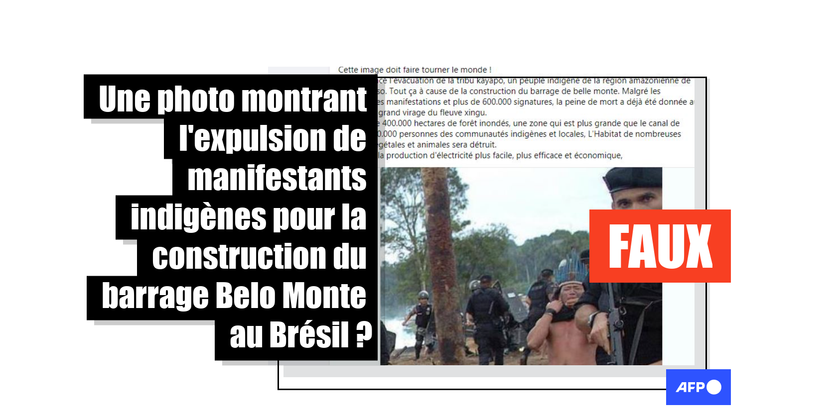 Non, cette photo ne montre pas l'expulsion de manifestants pour la construction du barrage de ...