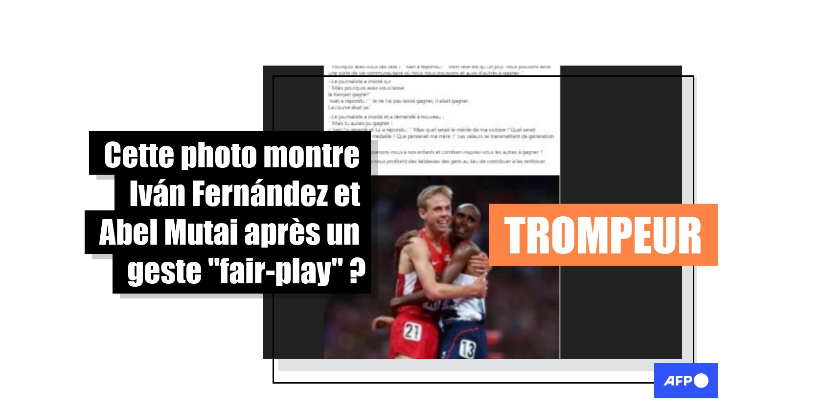 Cette photo ne montre pas les coureurs Abel Mutai et Iván Fernández ...