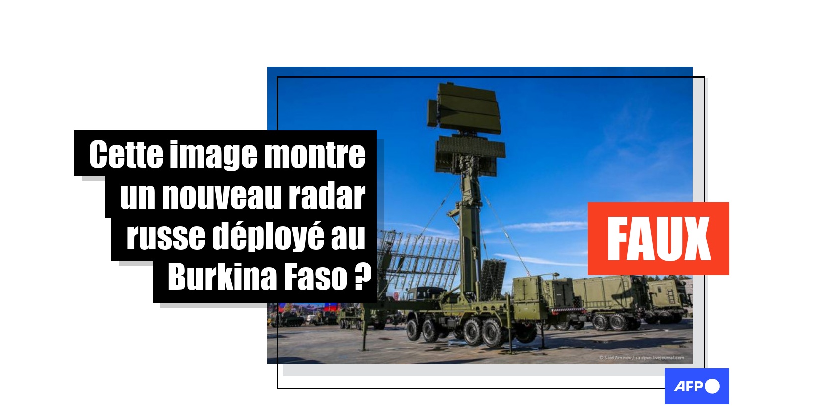 Ce radar n’a pas été photographié au Burkina Faso mais en Russie | Factuel