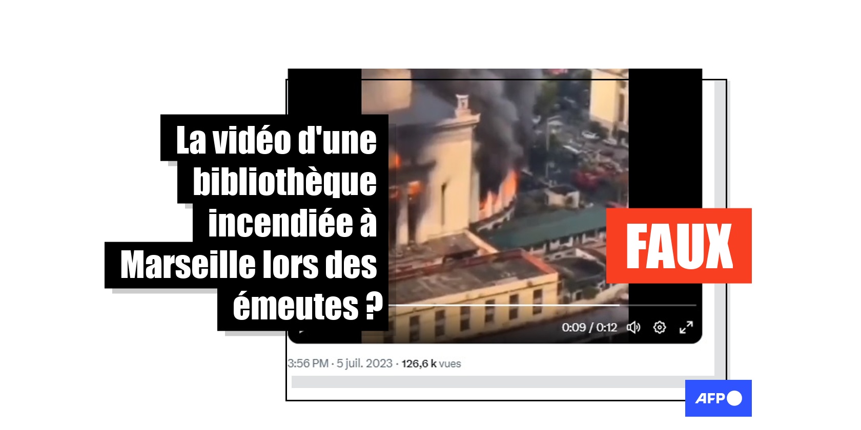 La vidéo d'une bibliothèque "incendiée par des émeutiers" à Marseille ...