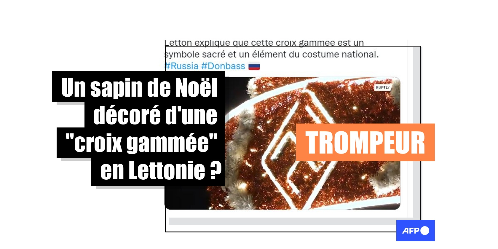 Un Sapin De Noël Décoré Dune Croix Gammée En Lettonie Il Sagit D